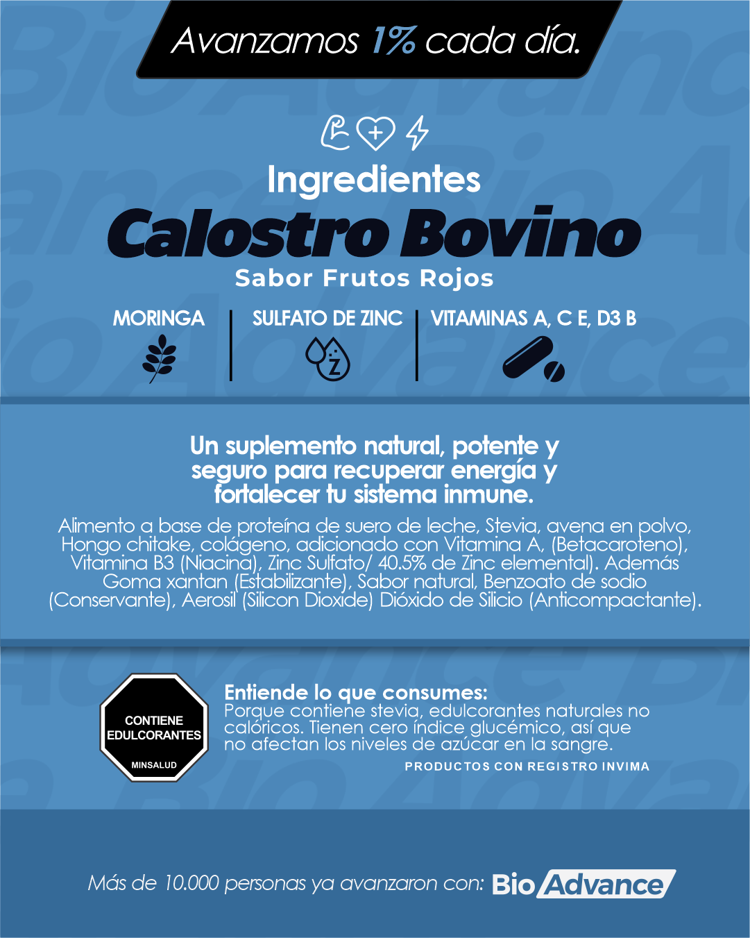 Calostro Bovino en Polvo de 700g BioAdvance